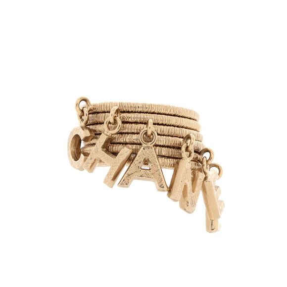 CHANEL | Jewelry | Chanel Letters Stackable 6 Ring Set Metal Gold ...